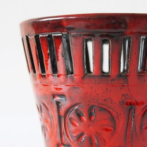 Red and Black Mid Century Flower Pot, Abstract Decor, Made in Italy - Etsy