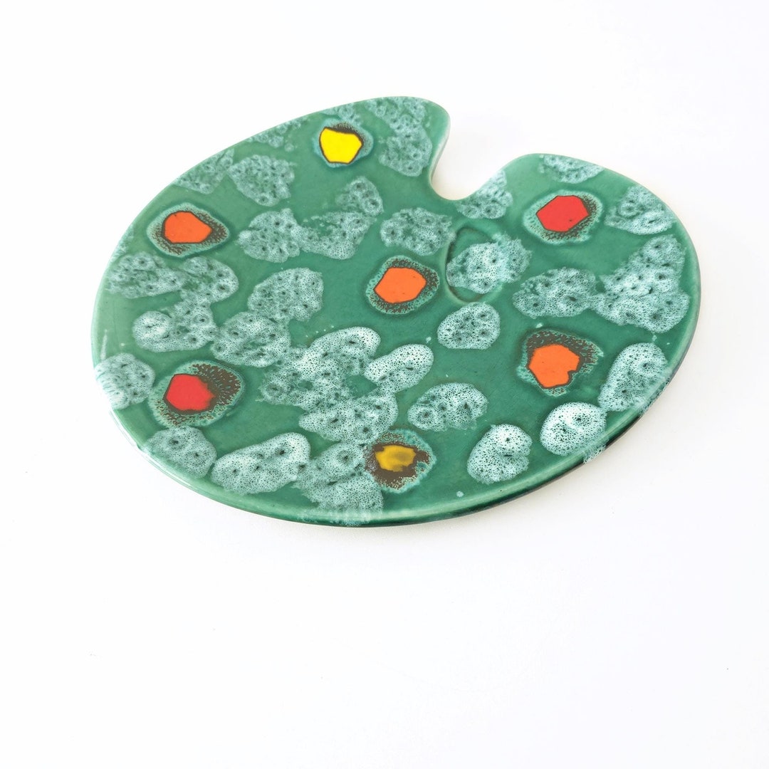 POET LAVAL, Green Mid Century Plate / Serving Dish, Palette Shape ...