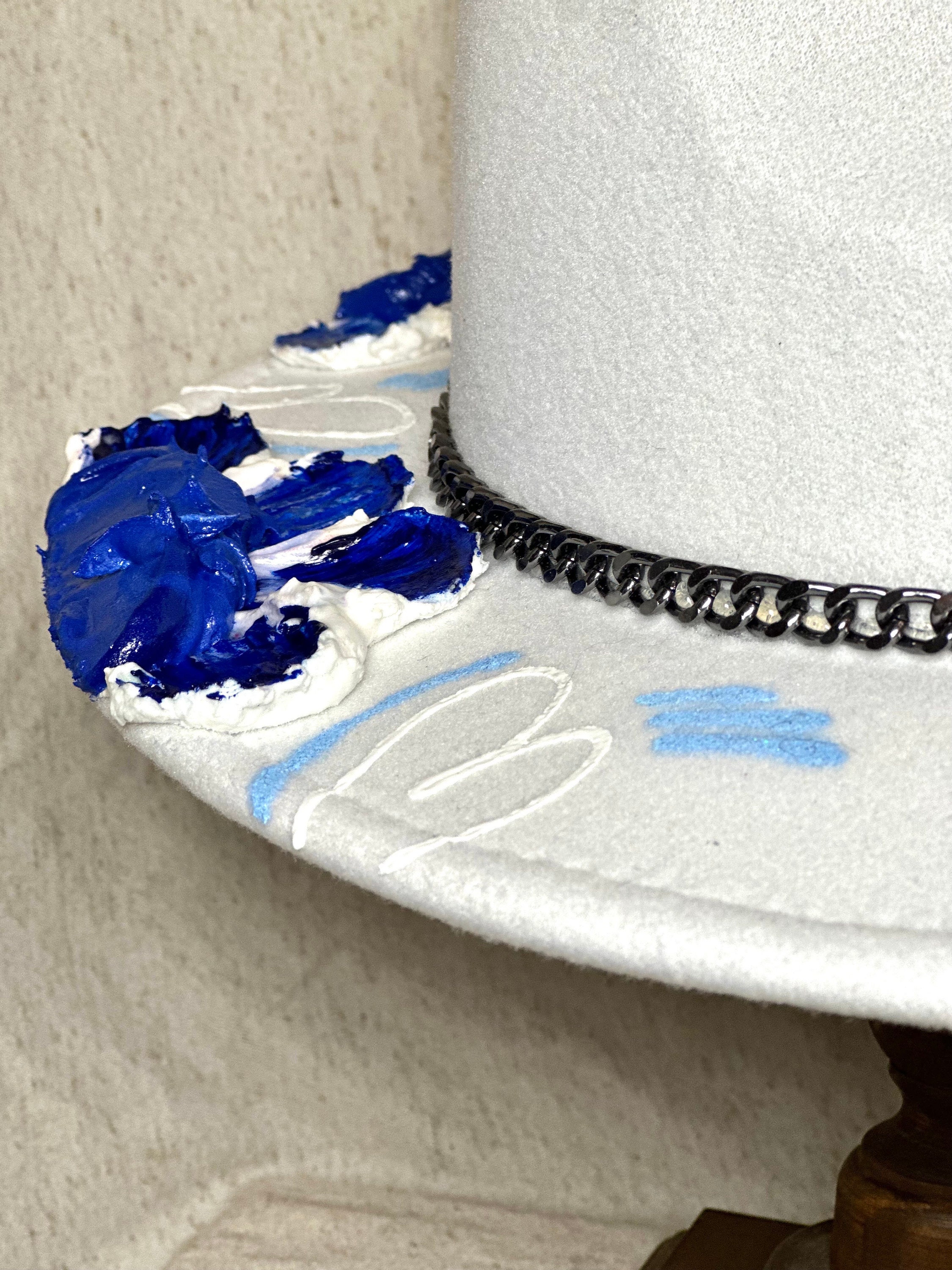 Floral Fedoras, White Fedora, Flower Hat, Hand Crafted, Hand Painted - Etsy