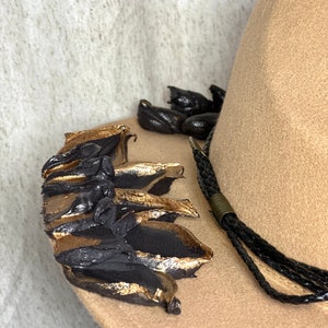 Floral Fedoras, Tan Fedora, Flower Hat, Dragon Fedora Hat, Hand Crafted ...