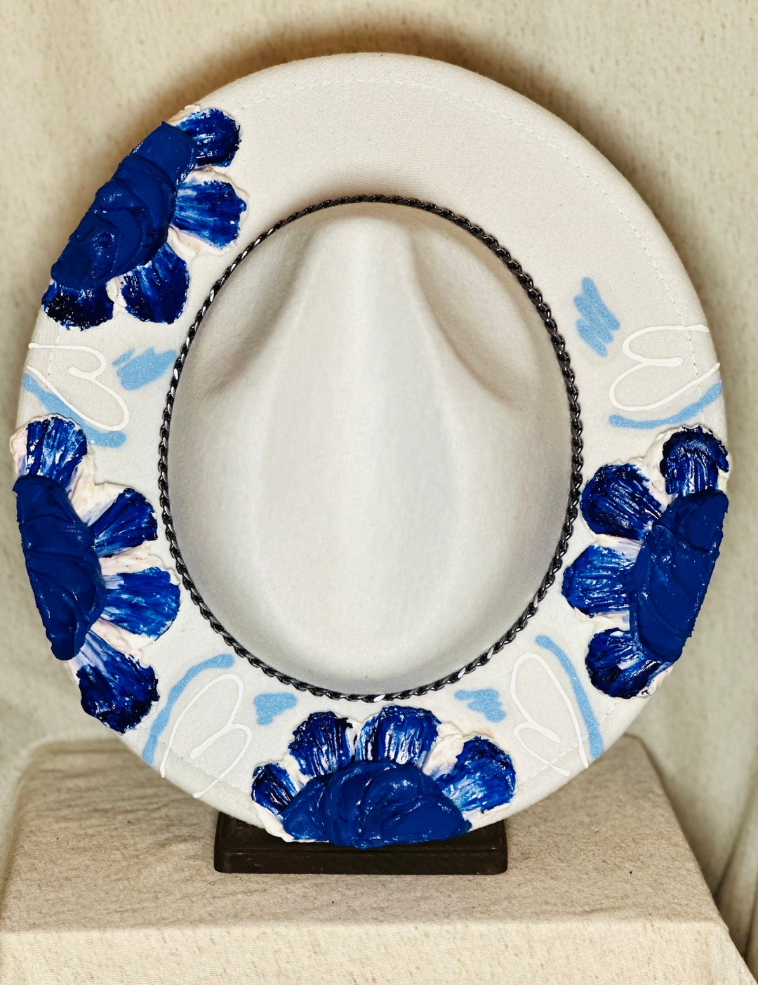 Floral Fedoras, White Fedora, Flower Hat, Hand Crafted, Hand Painted - Etsy