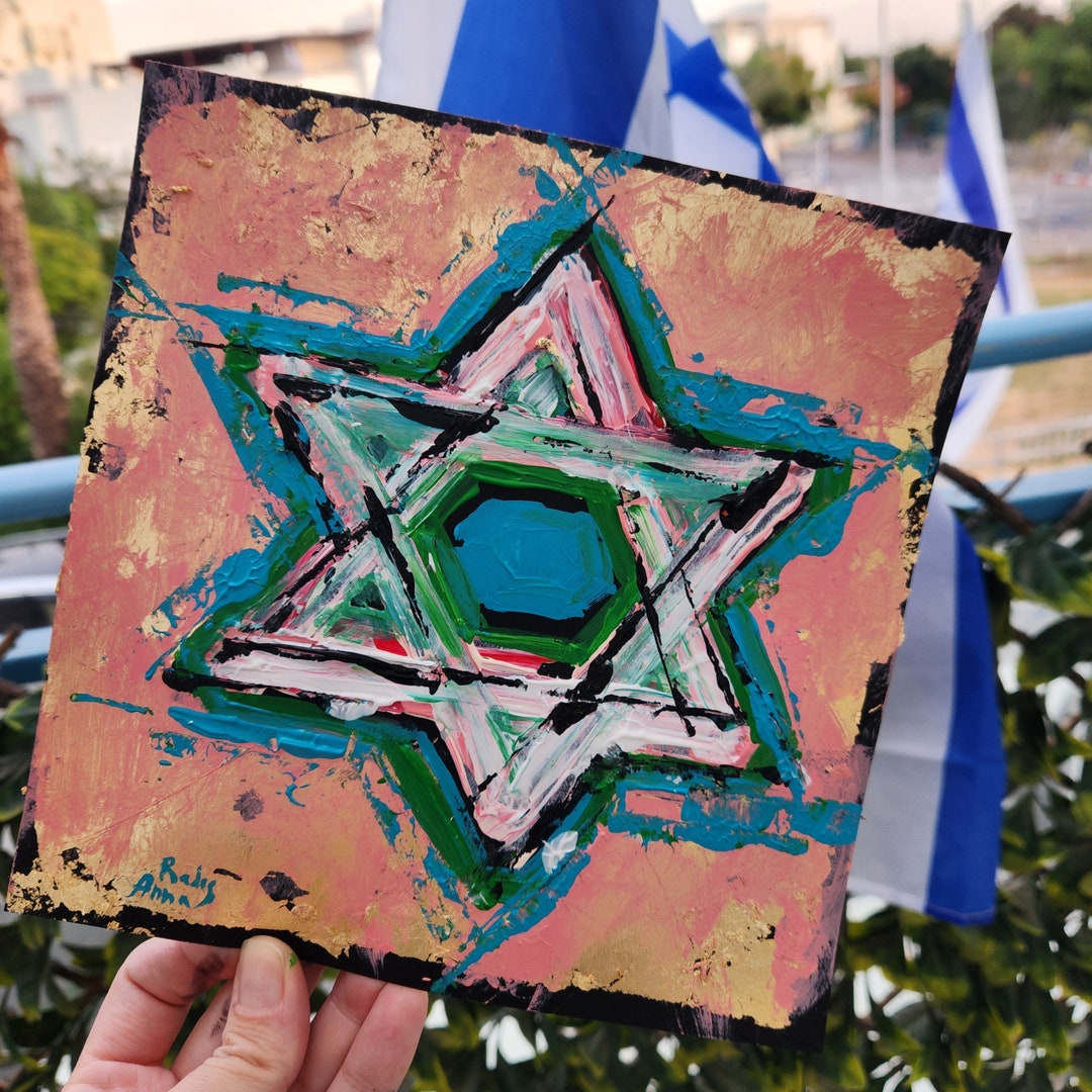 Judaica Art Jewish Artwork Star of David Art: Israeli Modern Painting ...