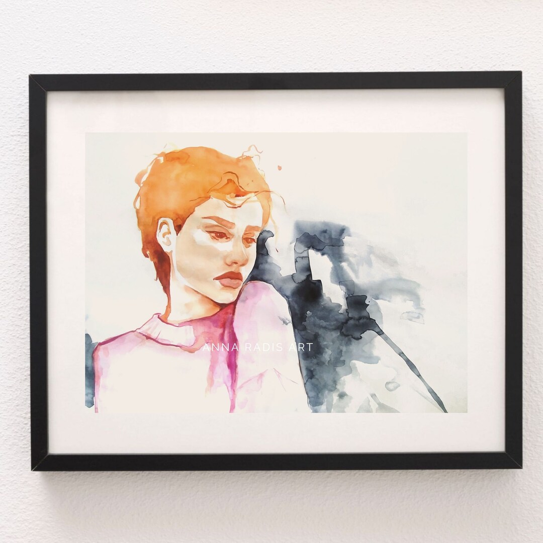 Original Art Portrait Painting, Ginger Hair Portrait Female, Figurative ...