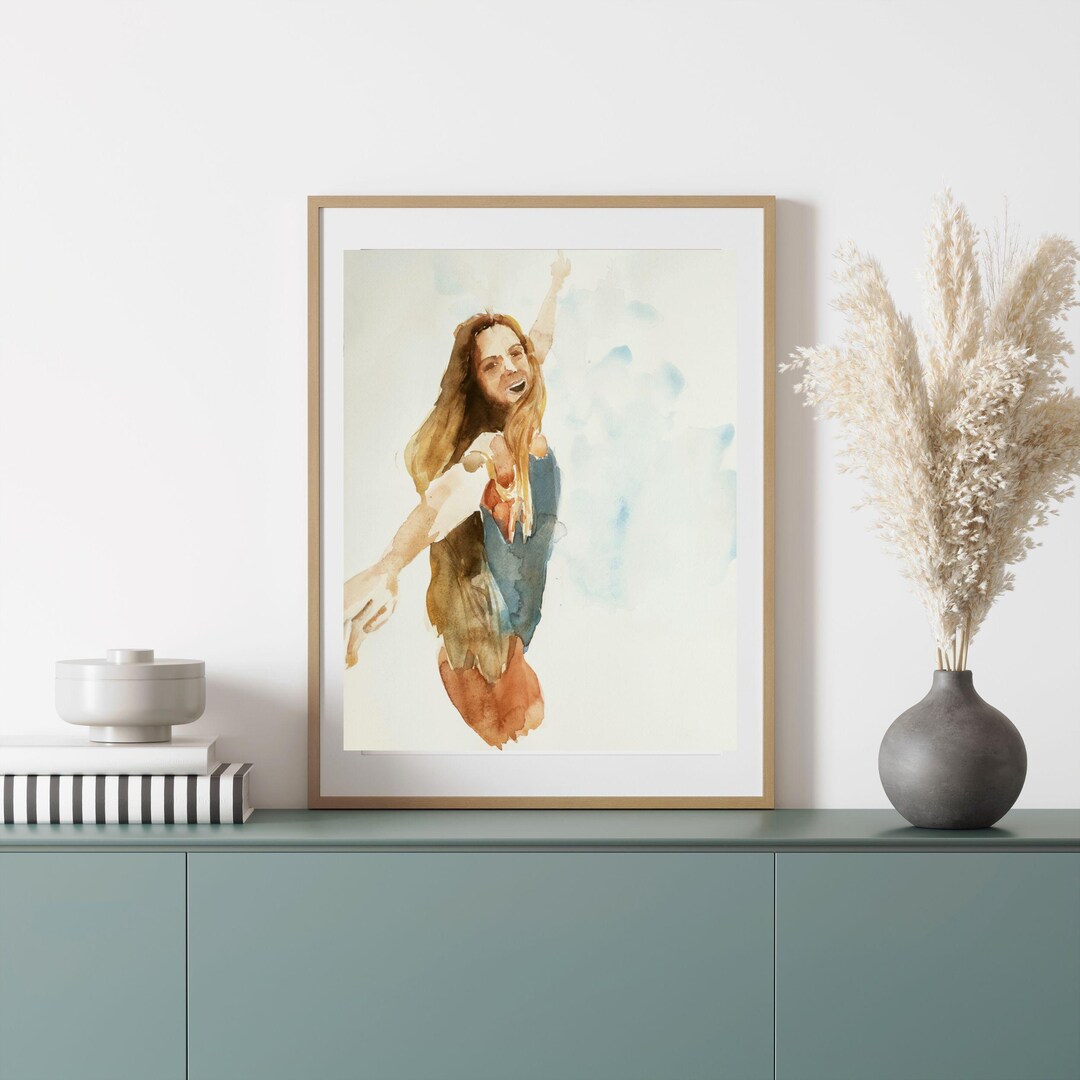 Original Watercolor Female Figure Art Abstract Body Painting, Original ...