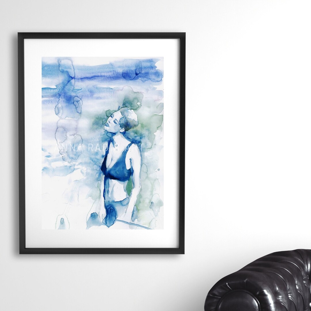 Figurative Art Female Body Painting, Abstract Woman Body Watercolor ...