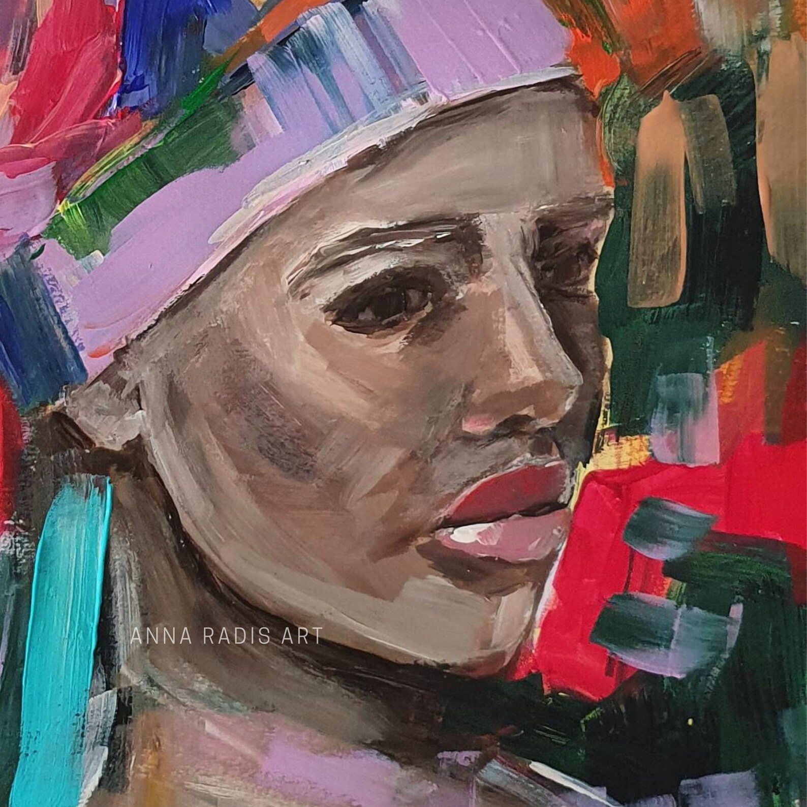 Modern Portrait Woman, Afro Cuban Woman Original Painting, Portrait of ...