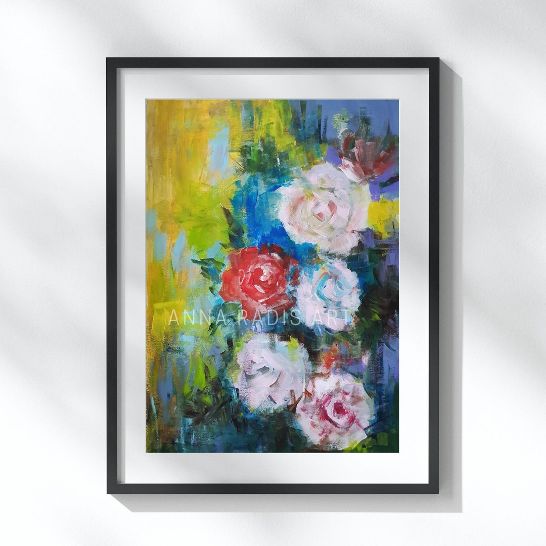 Hand Painted Roses, Original Roses Painting, Impressionist Roses ...