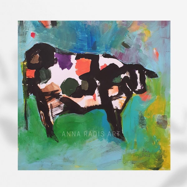 Abstract Cow Painting - Etsy