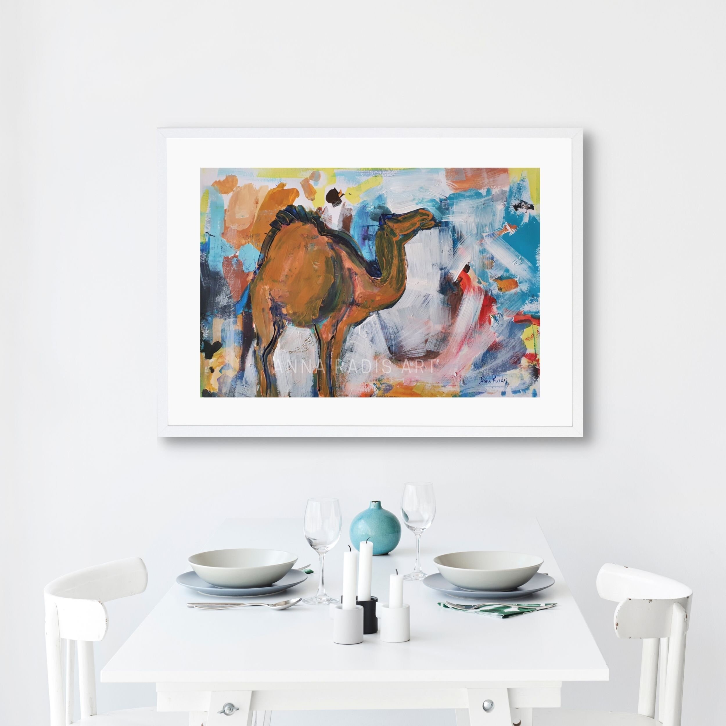 Camel Print Abstract Camel Painting Colorful Camel Art - Etsy