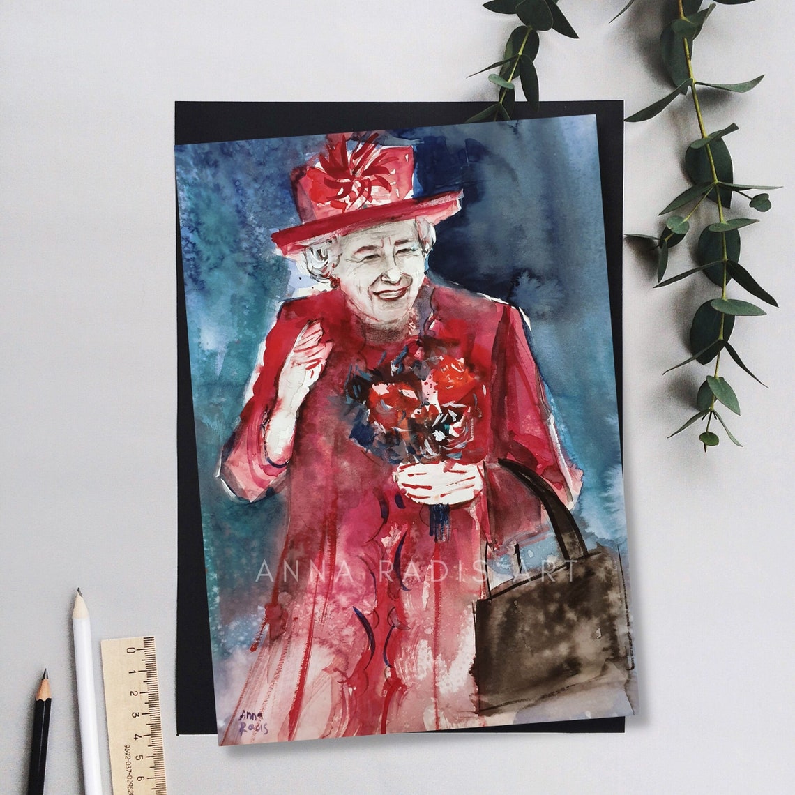 Queen Elizabeth II Portrait Painting Original Queen Elizabeth - Etsy