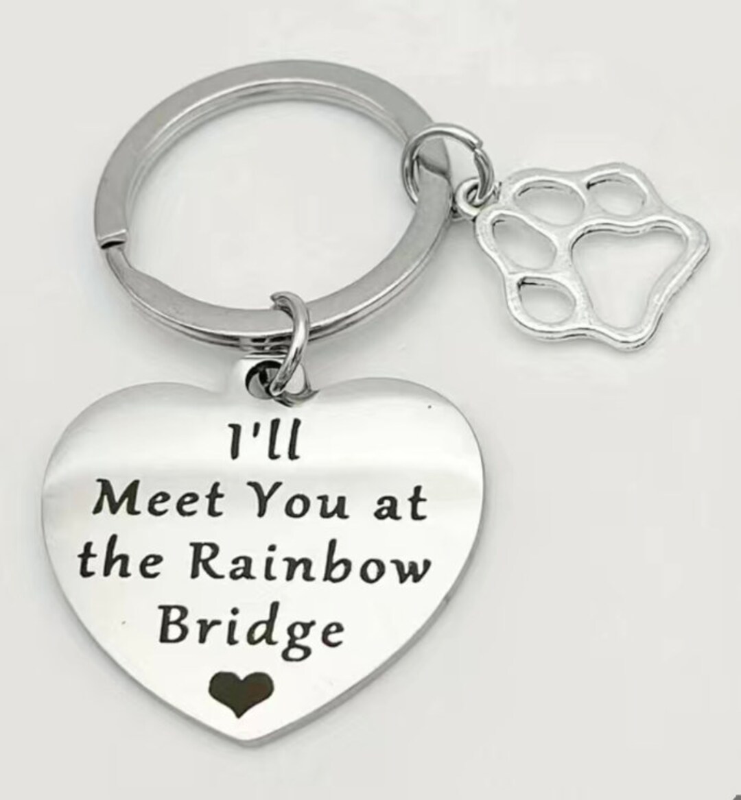 Rainbow Bridge Keyring, Rainbow Bridge Keychain, Pet Memory Keyring ...