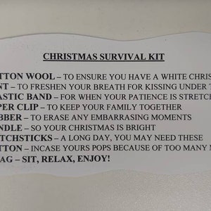 Christmas Survival Kit,secret Santa Gift,christmas Gift,stocking Filler ...