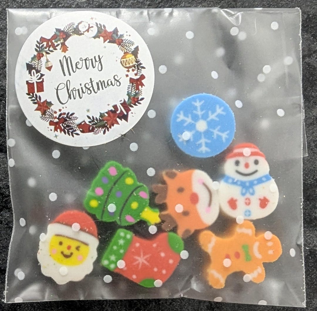 Mini Christmas Eraser Set, Xmas Stocking Filler - Etsy