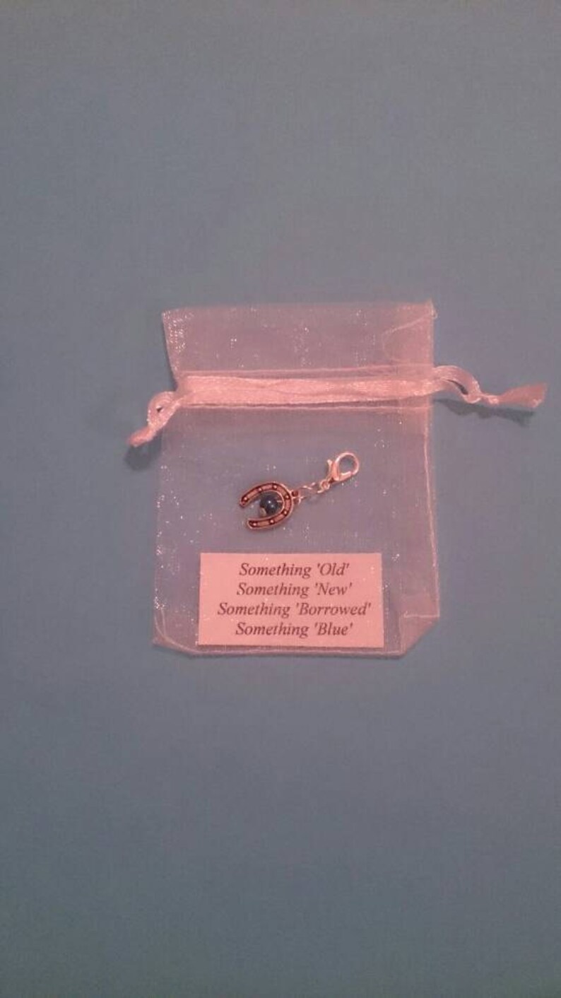 Good Luck Wedding Charm for the Bride, Lucky Horseshoe, Something Blue ...