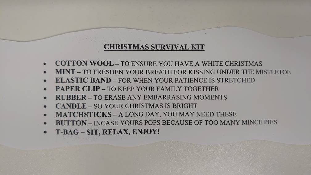 Christmas Survival Kit,secret Santa Gift,christmas Gift,stocking Filler ...