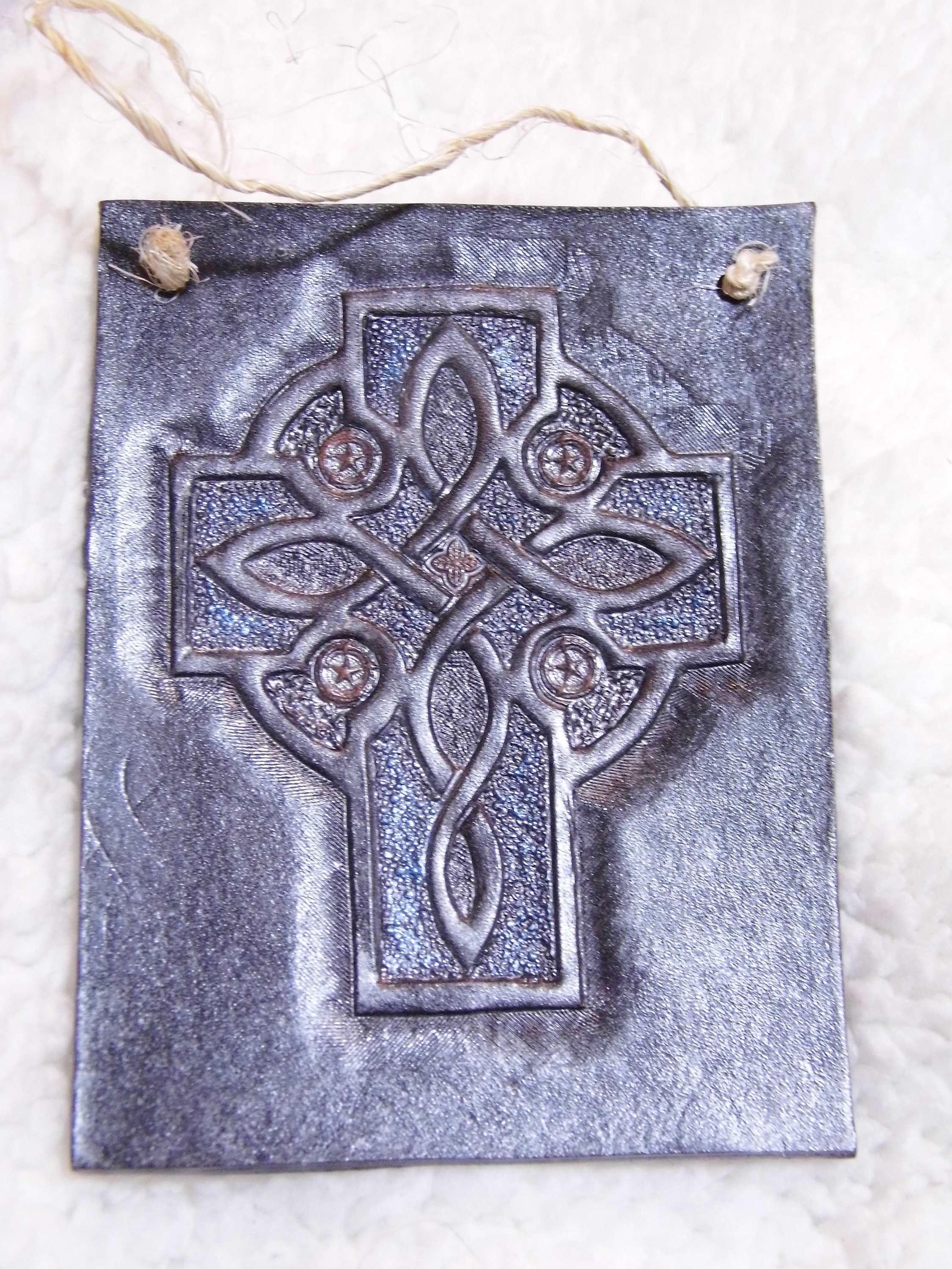 Leather Cross, Cross, Holy Symbol, Wall Hanging, Handmade, Leather ...