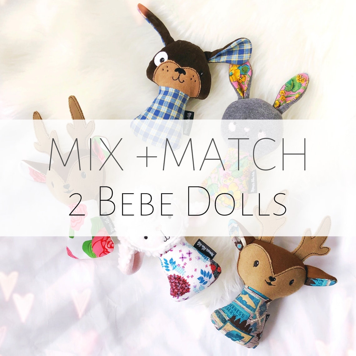 Mix and Match Any 2 Mini Fabric Dolls, Bebe Doll, Kids Sized Rag Dolls ...