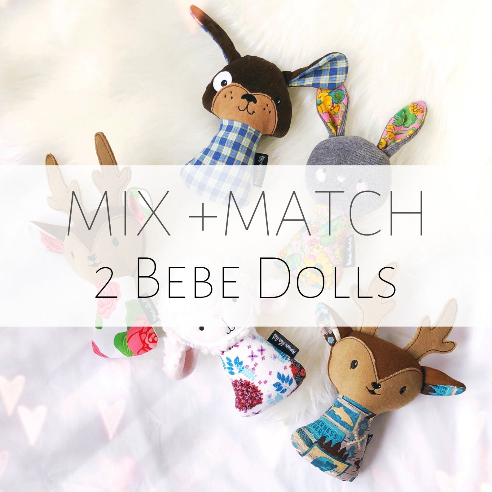 Mix and Match Any 2 Mini Fabric Dolls, Bebe Doll, Kids Sized Rag Dolls ...