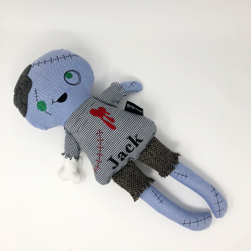 Cute Zombie Personalized Stuffed Animal, Embroidered Name Girl and Boy ...