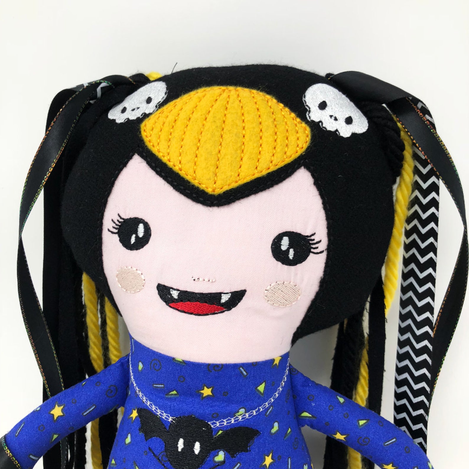 Cute Vampire Girl Doll, Halloween Vampire Party Theme, Handmade Fabric ...