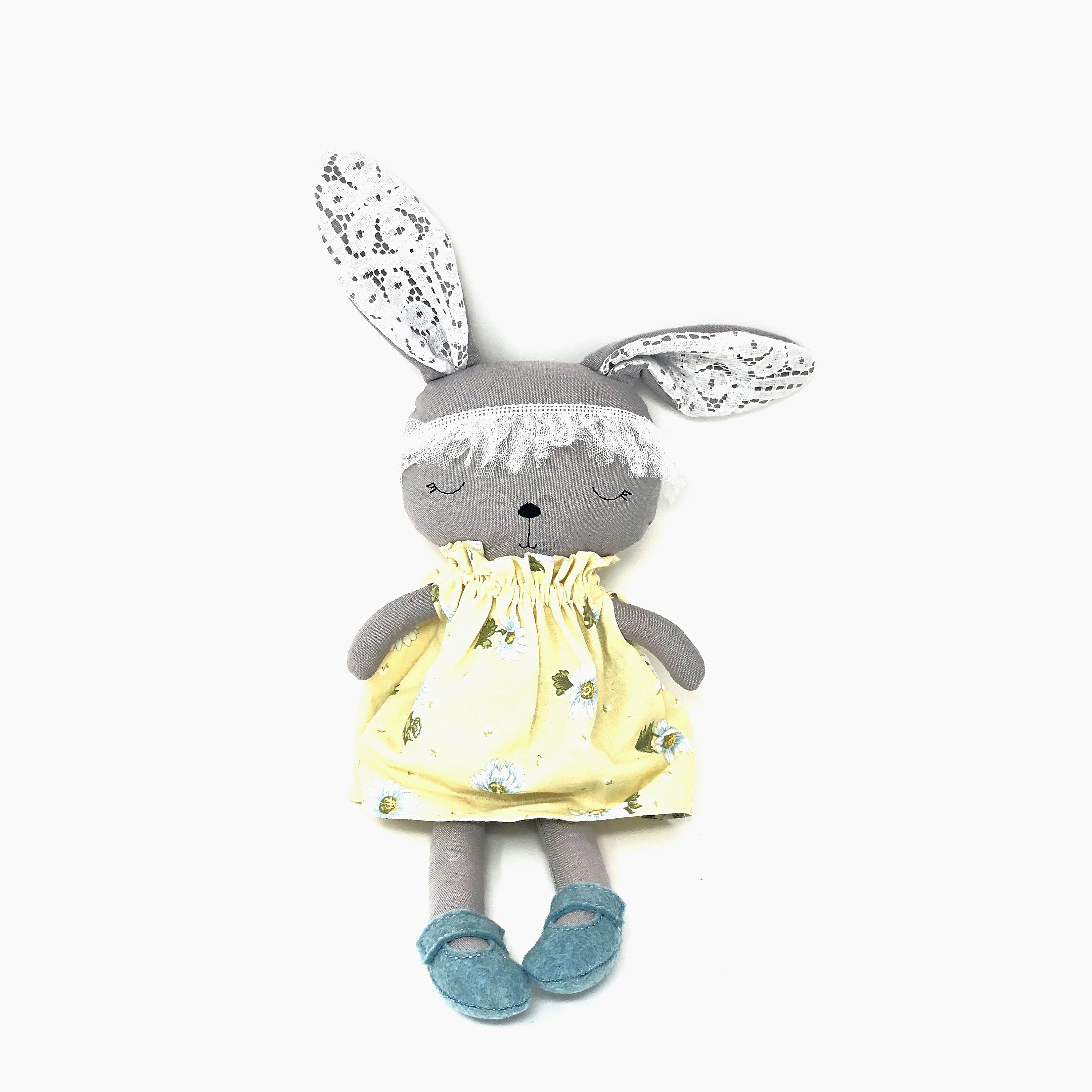 Cloth Doll First Birthday Girl Gift, Bunny Stuffed Animal, Keepsake Toy ...