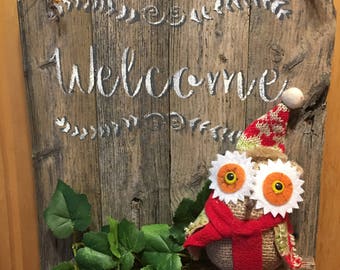 Owl Welcome Sign | Etsy