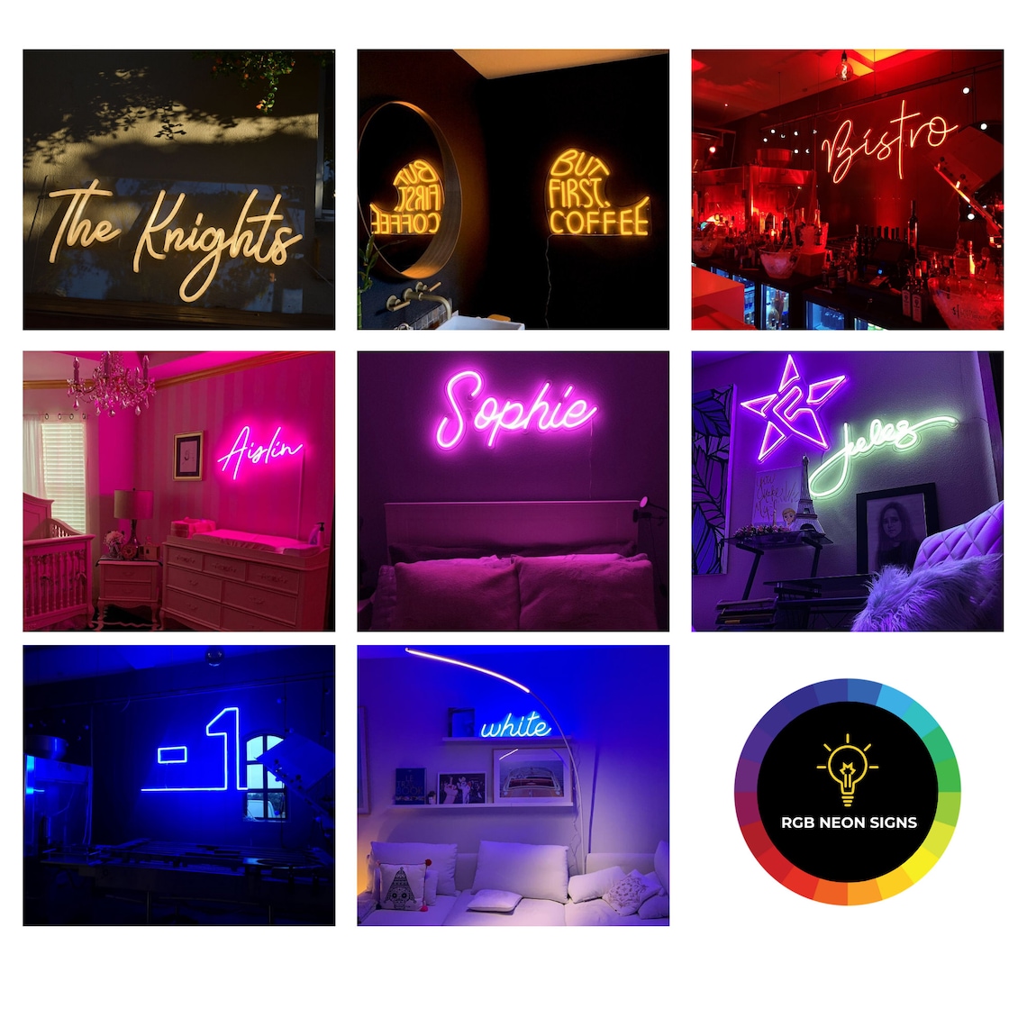 RGB Multicolor Custom Neon Sign | Etsy
