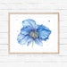 Blue Flower Print, Poppy Watercolor, Botanical Art Print, Flower Wall ...