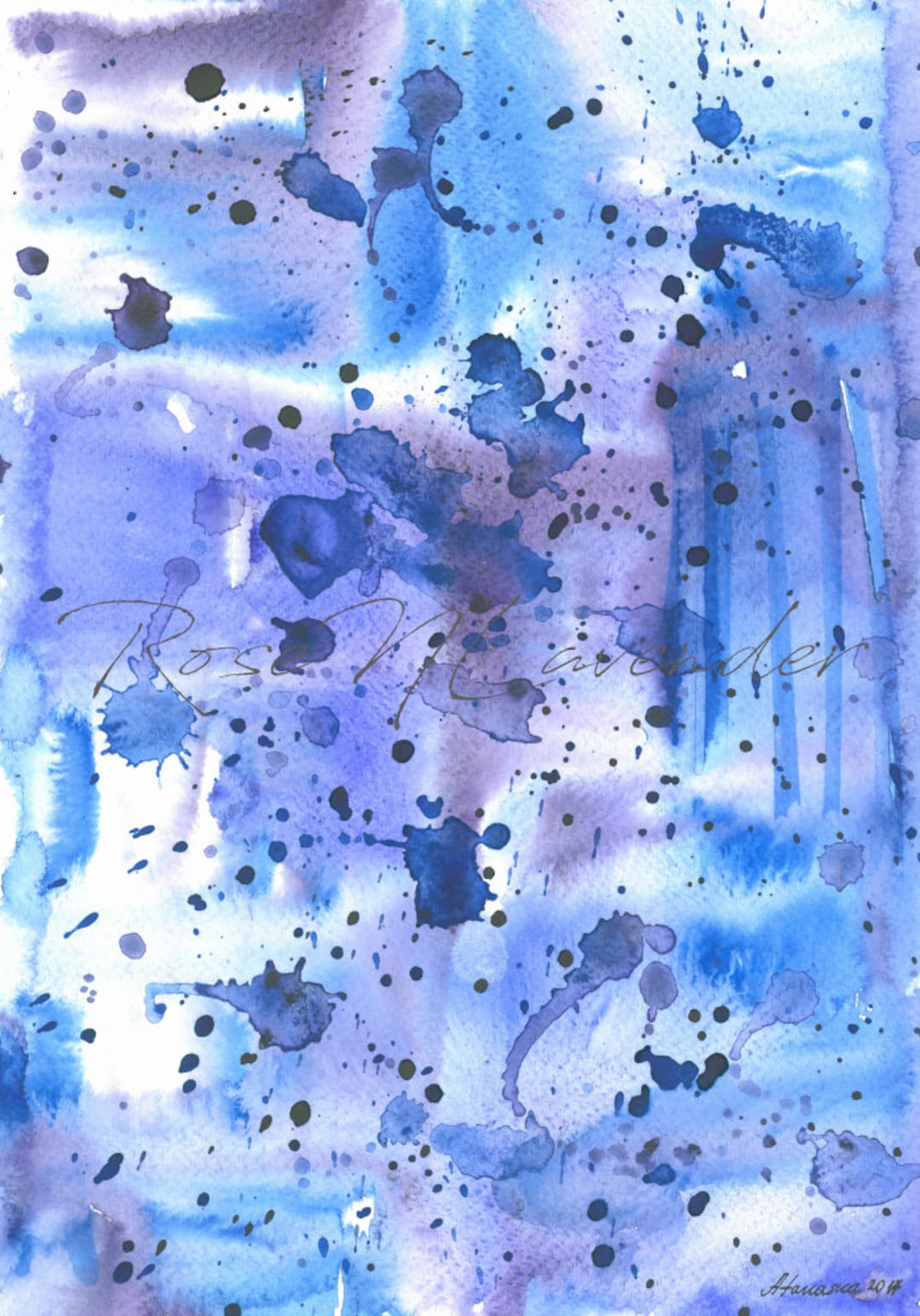 Abstract Watercolor Blue Abstract Painting ORIGINAL Watercolor Painting ...