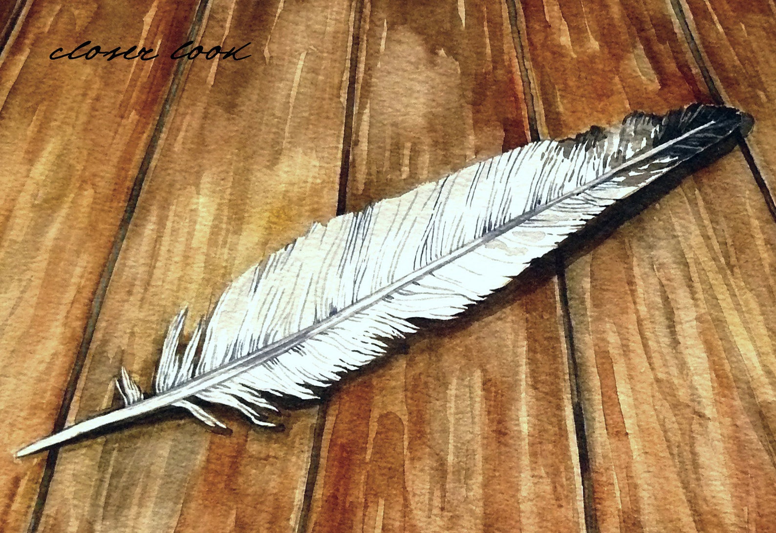 Feather Artwork Original Watercolor Painting White Feather Painting ...