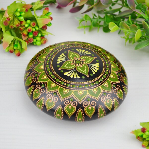 Hand Painted Rock Mandala - Etsy