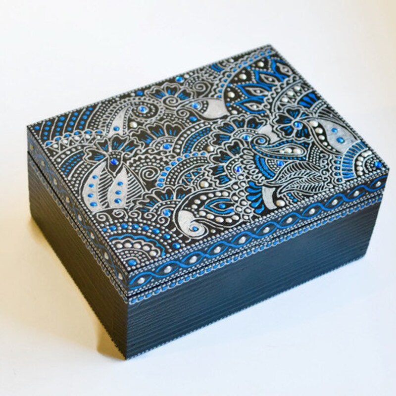 Small Painted Box - Etsy