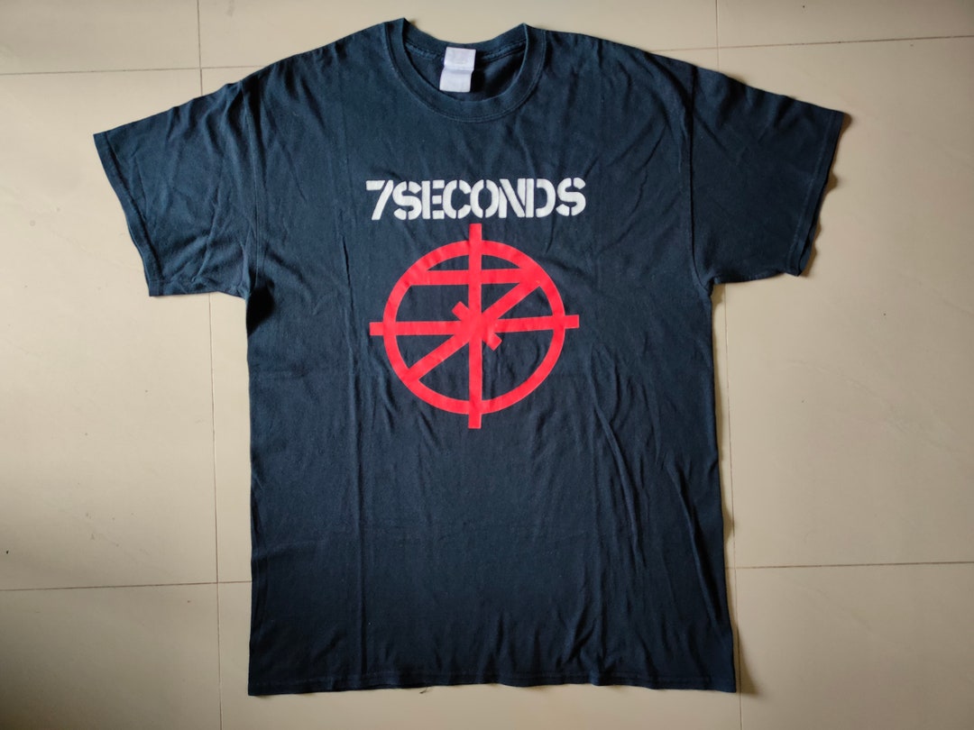 7SECONDS Vintage Logo Black T-shirt Nevada Punk Hardcore Youth Crew ...