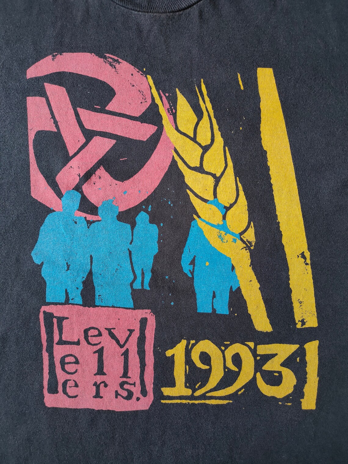 THE LEVELLERS BELARUSE 1993 Vintage Black T-shirt Folk Rock Subvert ...