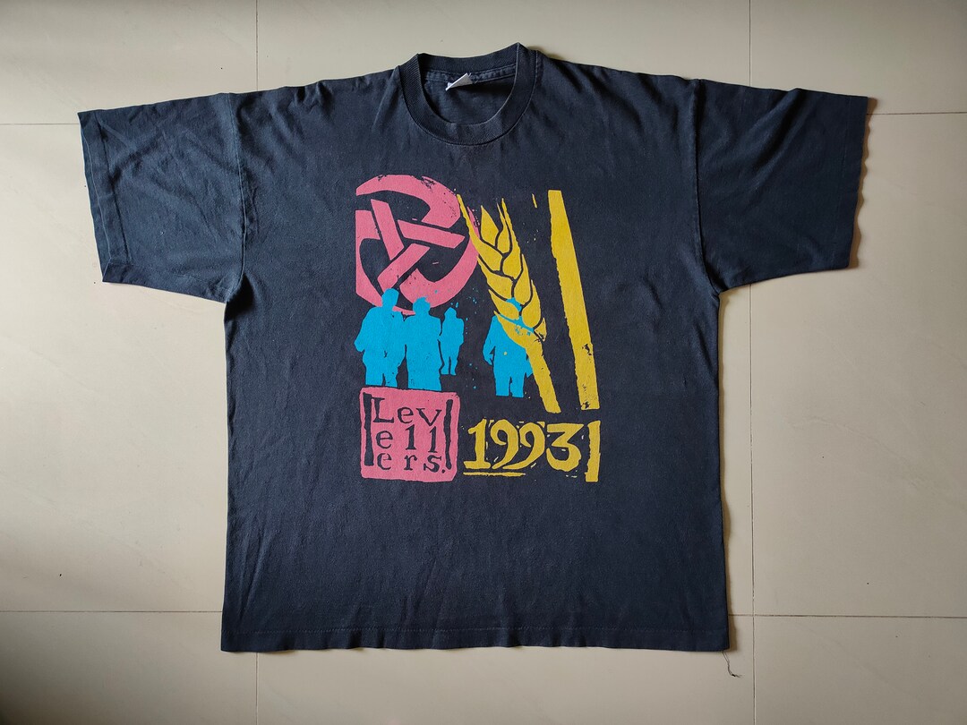 THE LEVELLERS BELARUSE 1993 Vintage Black T-shirt Folk Rock Subvert ...