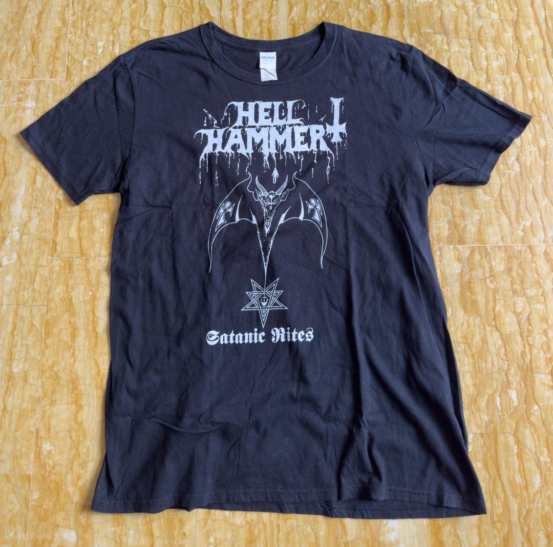 HELLHAMMER Satanic Rites Vtg Style Second Hand Black T-shirt - Etsy