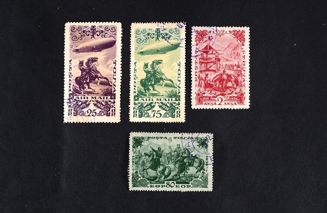 Touva (russia) Horse and Dirigible Stamps From 1936 - Etsy