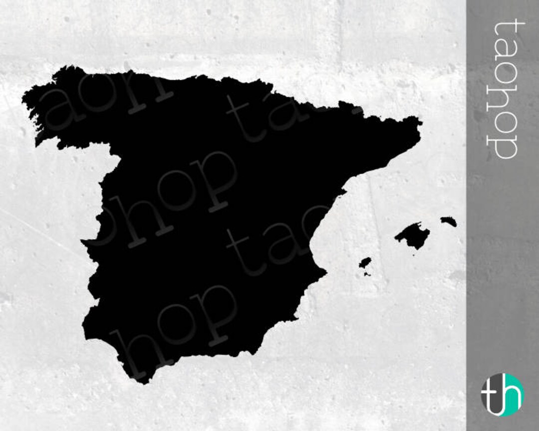 Spain SVG, PNG, Spain Silhouette, High Detail and Smoothed Versions. - Etsy