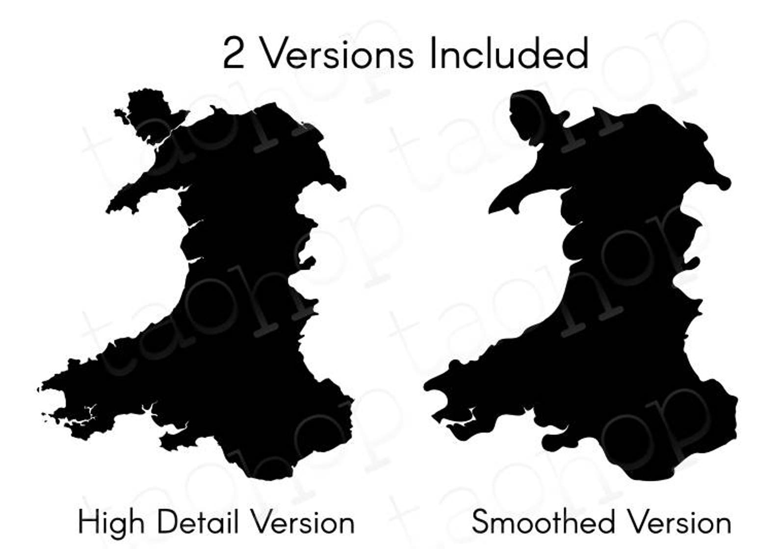 Wales SVG, PNG, Wales Silhouette, High Detail and Smoothed Versions ...