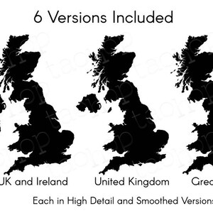 UK SVG, PNG, United Kingdom Silhouette, High Detail and Smoothed ...