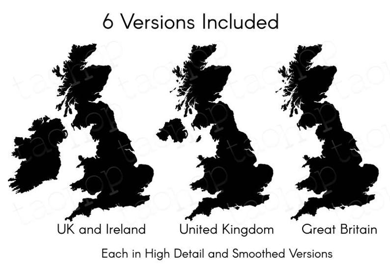 UK SVG, PNG, United Kingdom Silhouette, High Detail and Smoothed ...