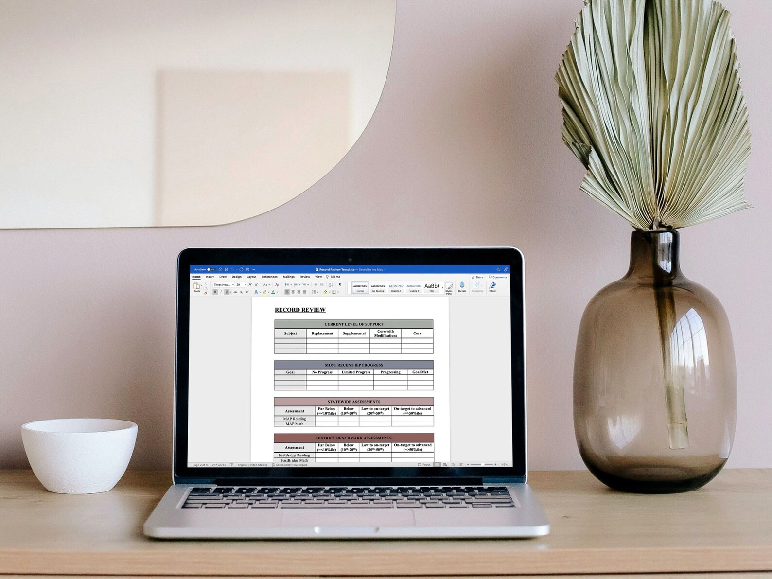 Student Record Review Template | Editable Microsoft Word (digital ...