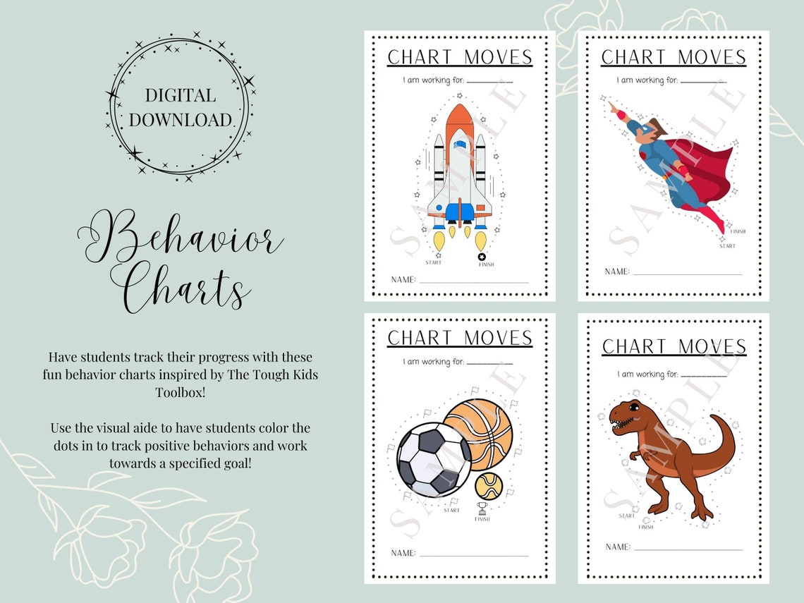 Chart Moves Behavior Tracker Digital Download ABA Tool Therapy ...