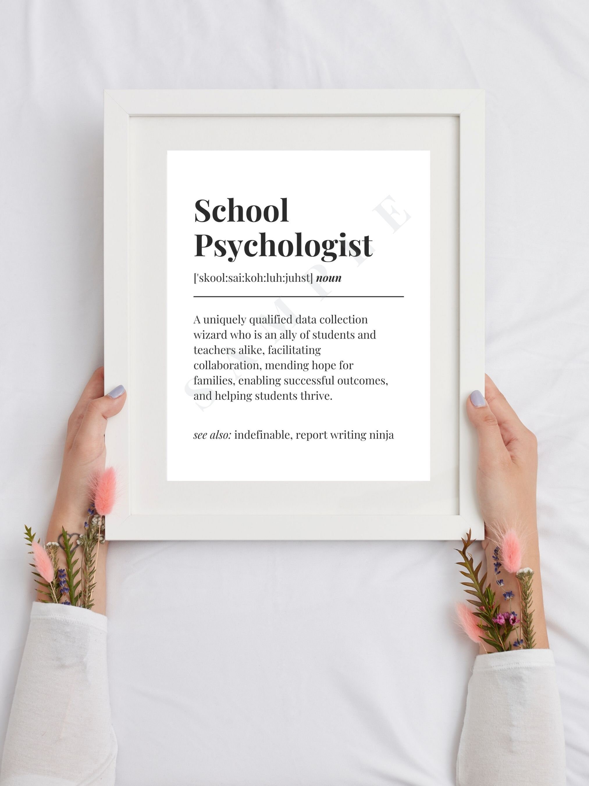 School Psychologist Definition Art Print, Psychology Office Decor ...