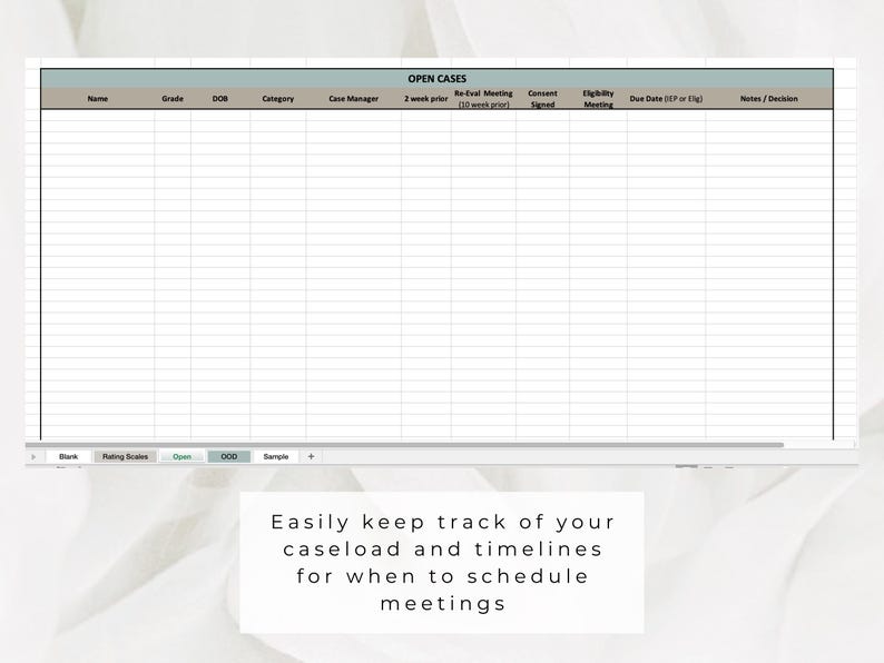 School Psychologist Caseload Spreadsheet | Version 2 | Editable Excel ...