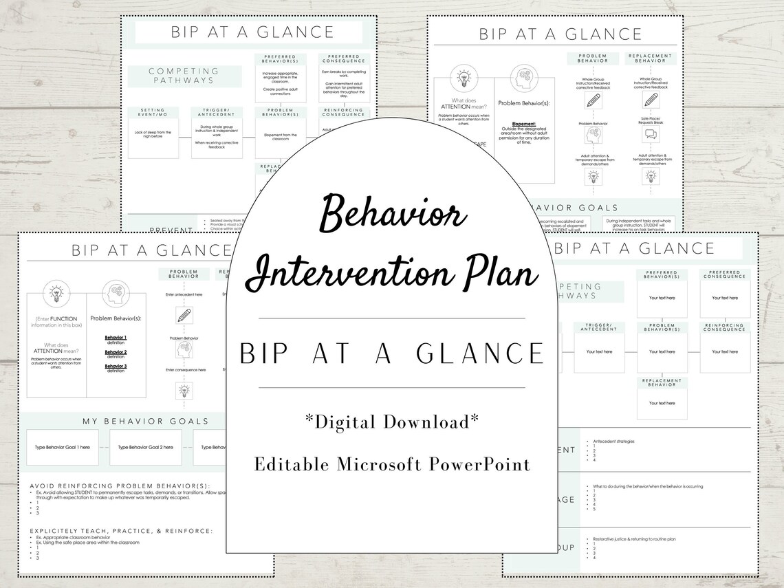 Behavior Intervention Plan | BIP at a Glance | Digital Download ...