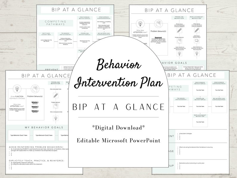 Behavior Intervention Plan | BIP at a Glance | Digital Download ...