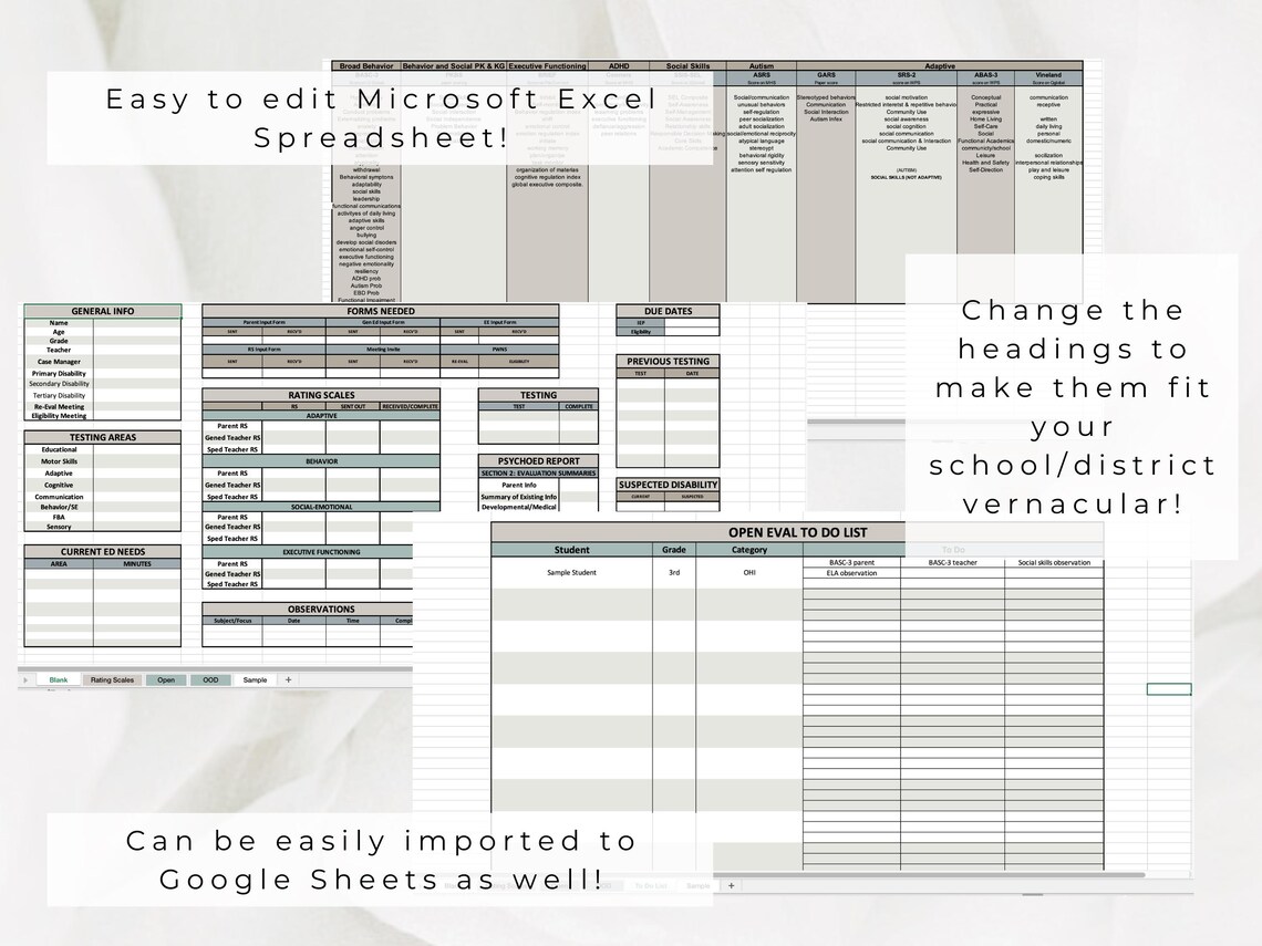 School Psychologist Caseload Spreadsheet | Student Tracker (editable ...