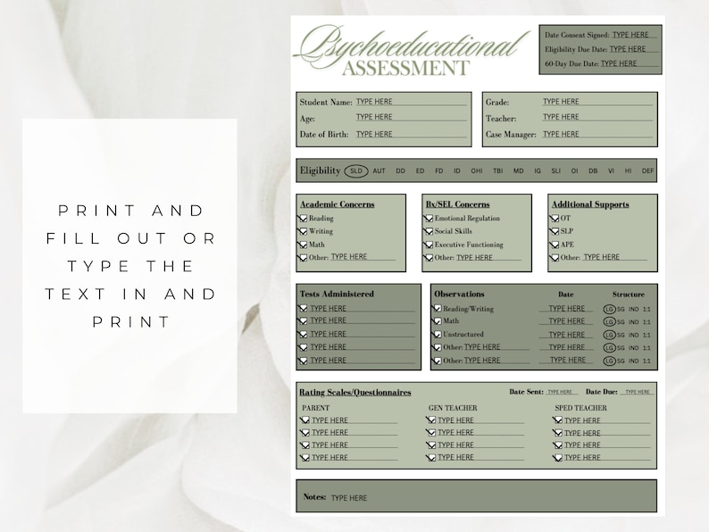 Psychoeducational Assessment Cover Page | School Psychologist | Special ...
