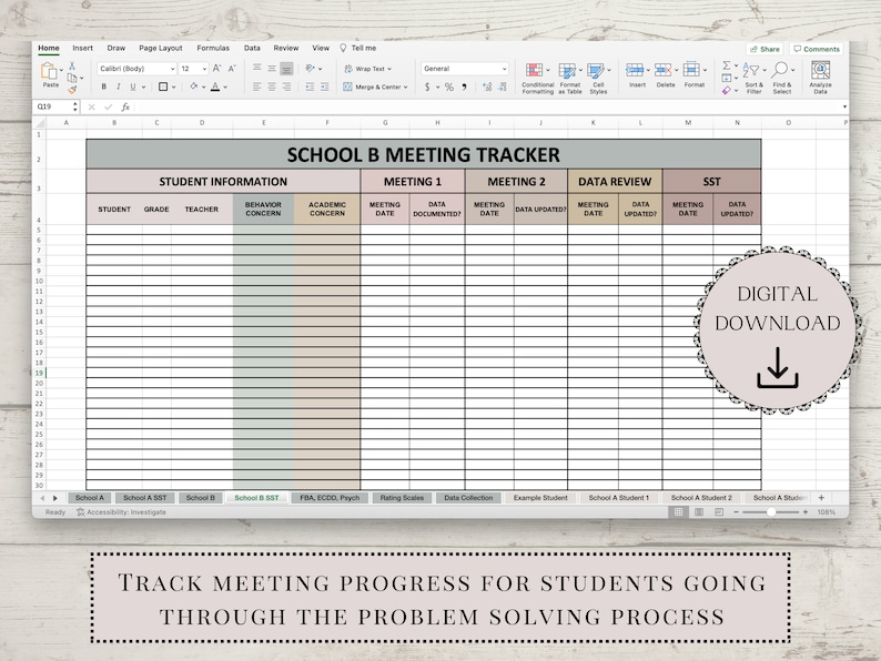 School Psychologist Caseload Spreadsheet | MULTIPLE SCHOOLS | Editable ...